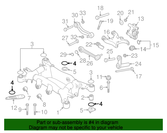 33-31-2-283-192 - Suspension Cross-Member Stopper - 2006-2010 BMW M6 ...