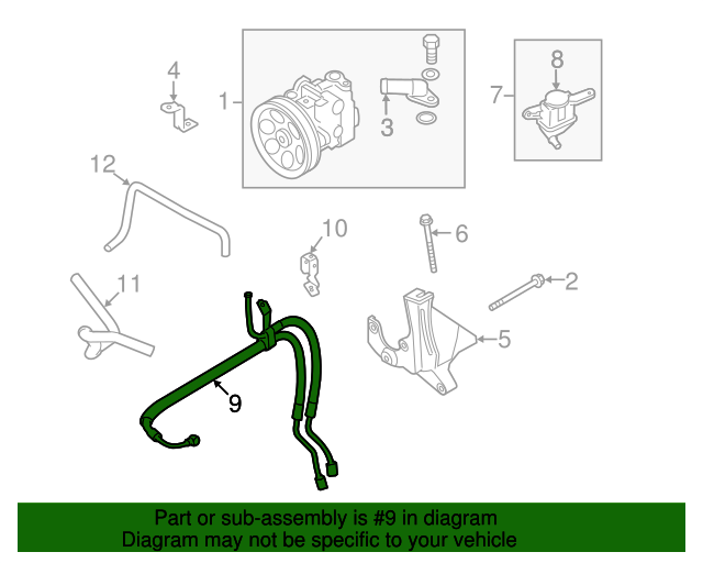 2008-2011 Subaru Impreza Power Steering Hose Assembly 34610AG021 ...