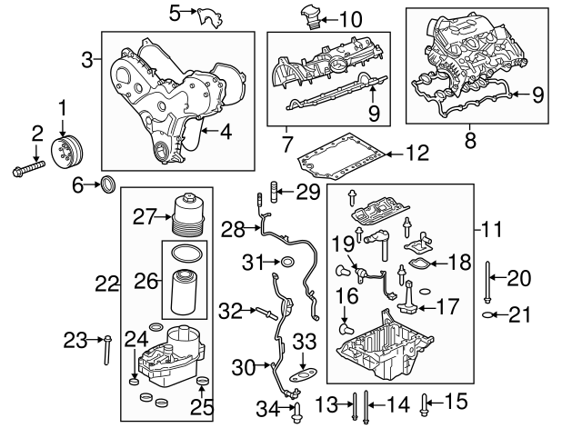 2016-2021 Land Rover Engine Oil Filter Adapter Seal LR013162 ...