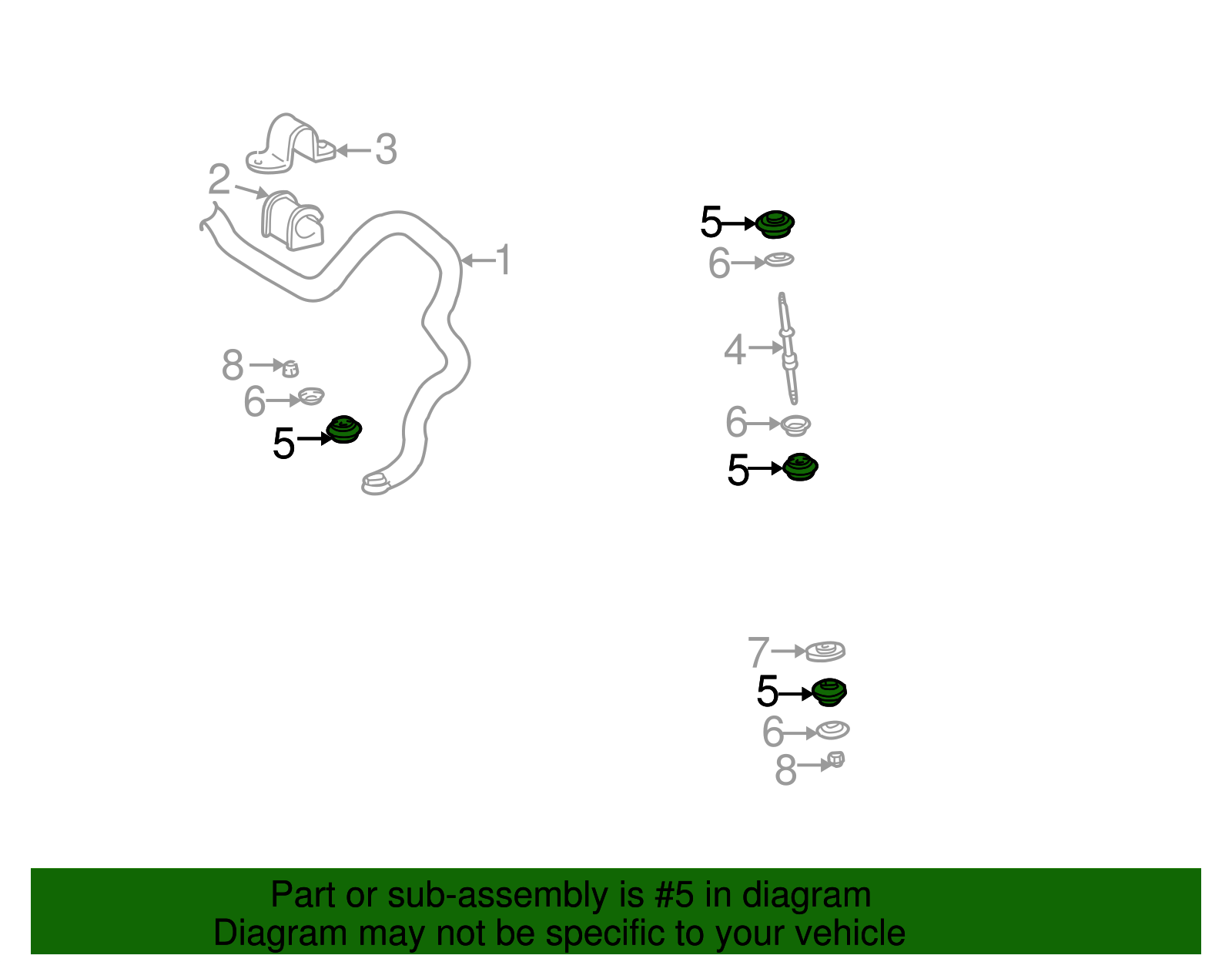 Genuine Toyota Stabilizer Link Cushion part# 48817-52011 for 2000-2006 ...