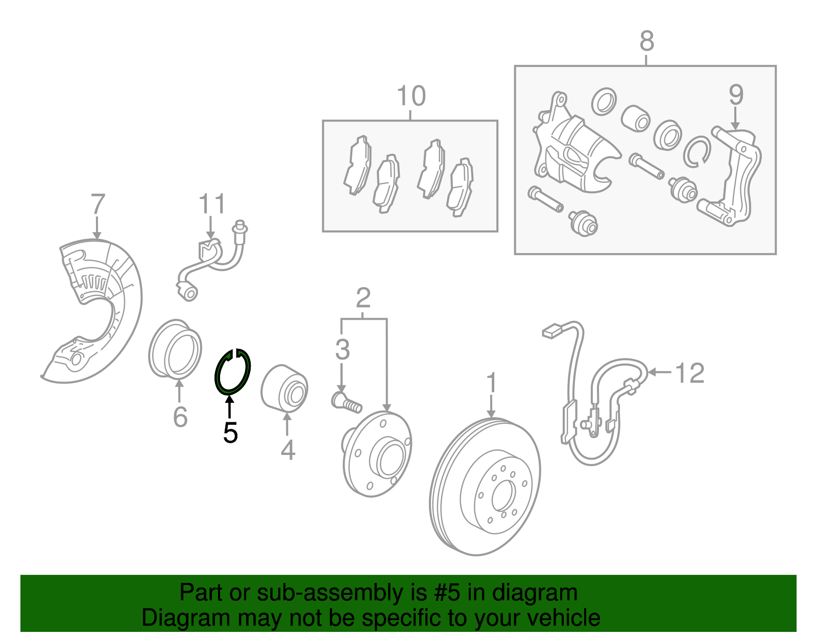 2001-2018 Toyota Wheel Bearing Snap Ring (Left, Right, Front, Rear ...