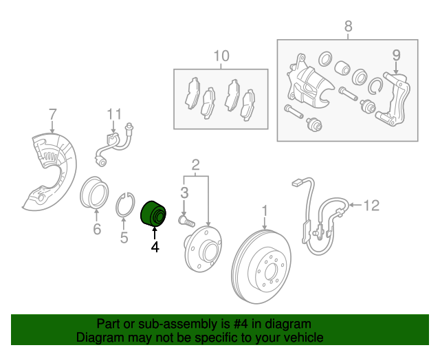 90080-36193 - Wheel Bearing (Left, Right, Front) 2001-2018 Toyota | Ed ...