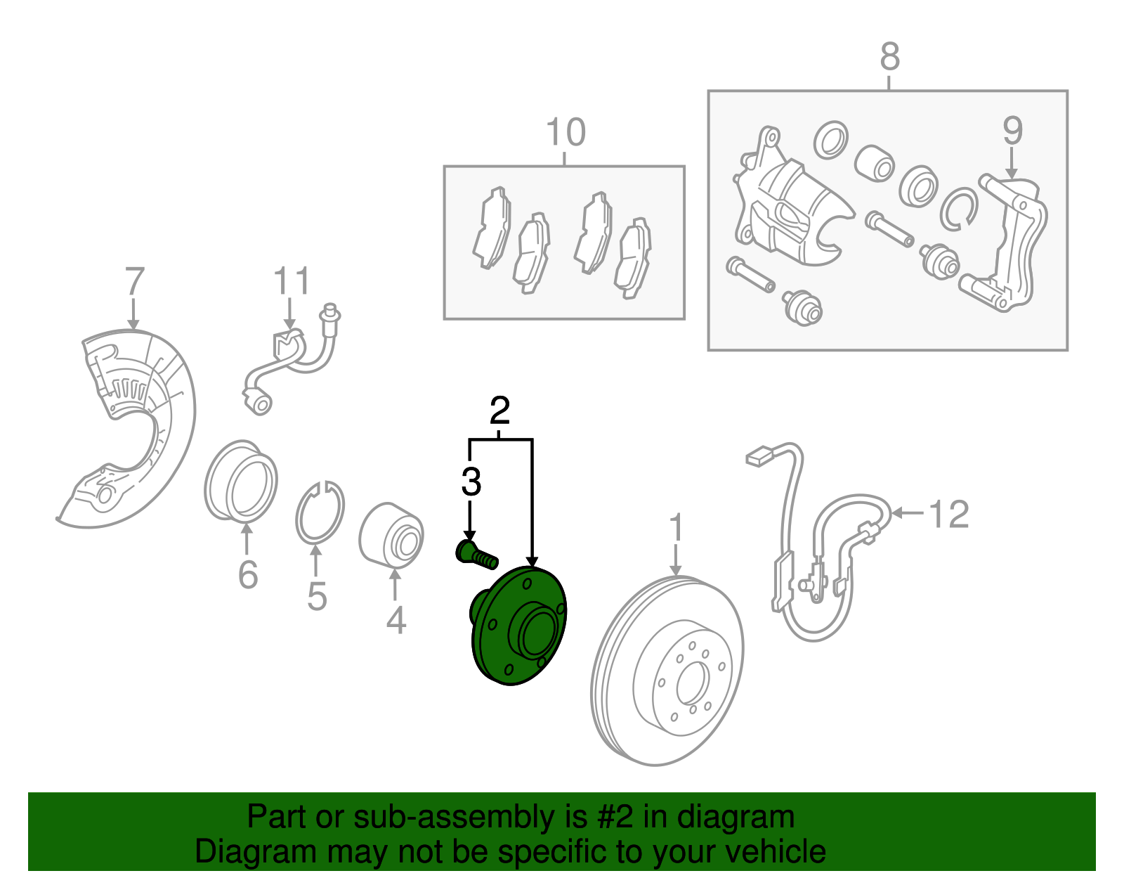 2001-2018 Toyota Hub Assembly 43502-0E030 | Toyota Parts Center