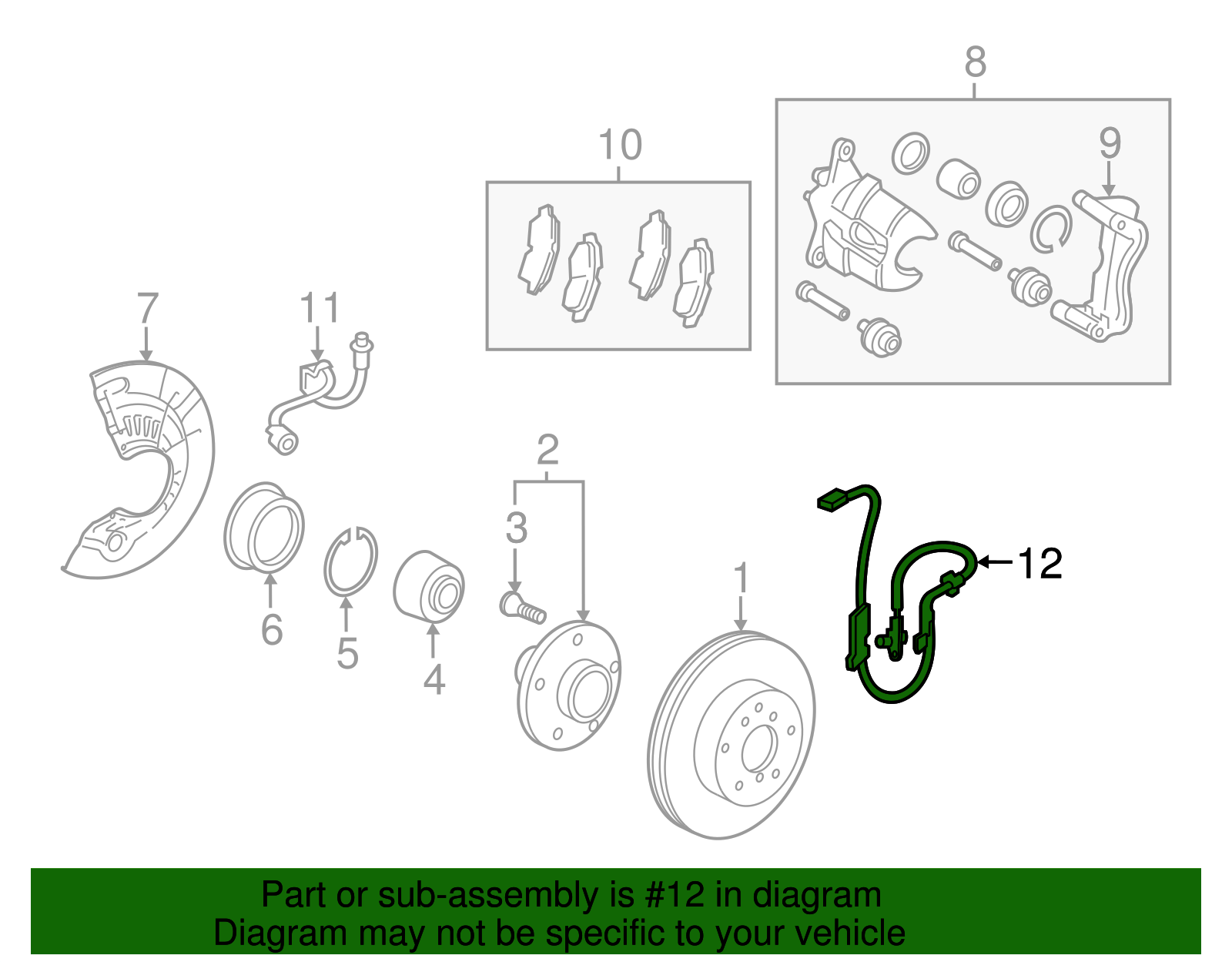 2012-2018 Toyota Front Speed Sensor 89542-06120 | OEM Parts Online