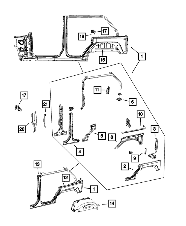 2007-2018 Jeep Wheelhouse Bracket 55397100AB | Mopar eStore