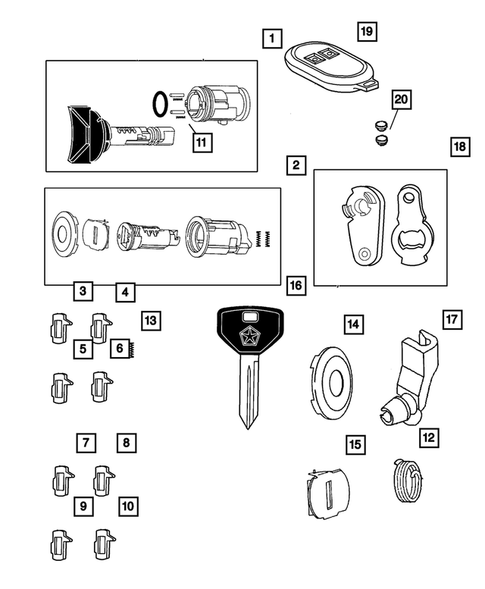 Lock Cylinders and Keys for 2001 Dodge Ram 1500 | Mopar Estores