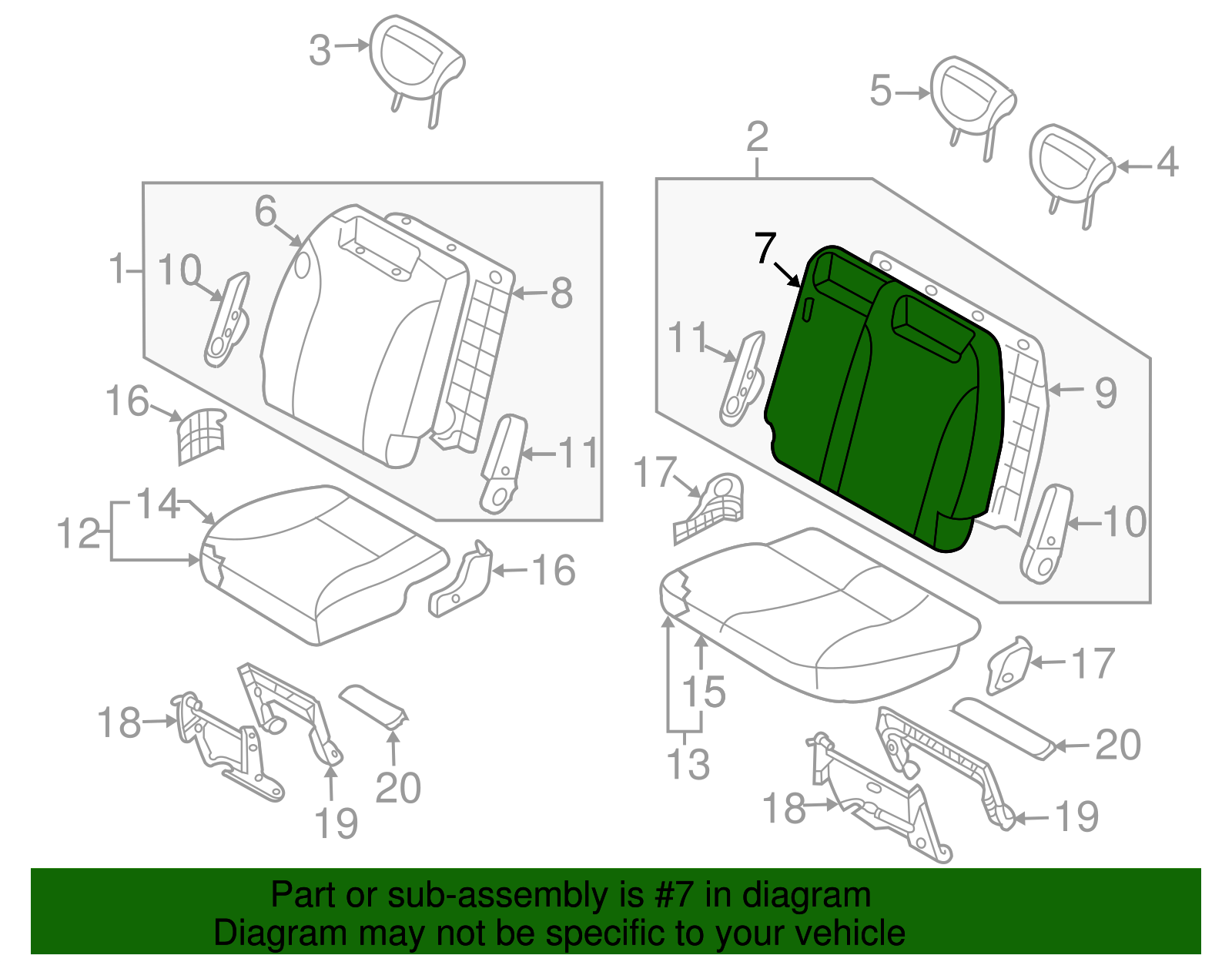 Hyundai - 89360-4J131-KS6 - Seat Back Cover - 2007 Hyundai Entourage | OEM Hyundai Parts Outlet