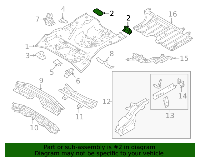 58336-WB002 - Floor Reinforced - 2020 Toyota Yaris | OEM Genuine Toyota ...