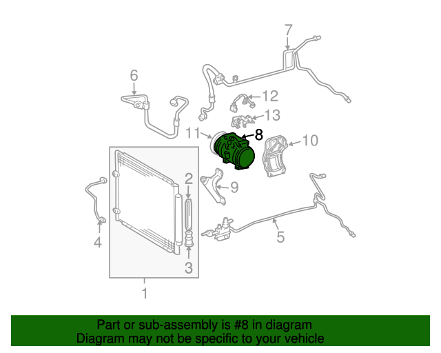 2007-2010 Toyota Compressor Assembly 88320-08060-84 | Toyota Parts Center