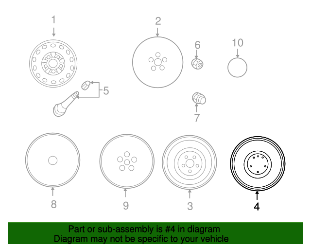 9965-36-4050 - Wheel, Spare 1998-2002 Mazda 626 | AutoNationParts.com