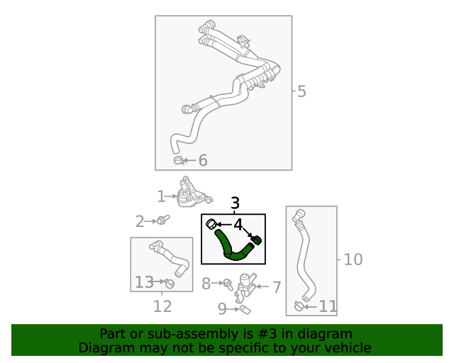 2021-2023 Ford F-150 Radiator Coolant Hose ML3Z-8260-H ...