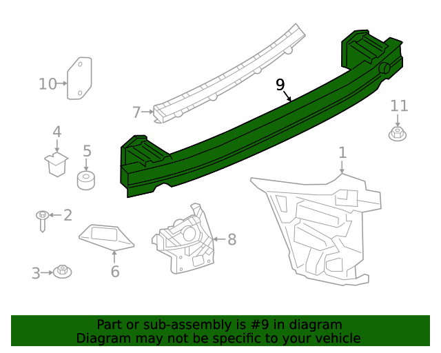51128078375 - 2021-2024 BMW Impact Bar (51-12-8-078-375) | BMW of South ...