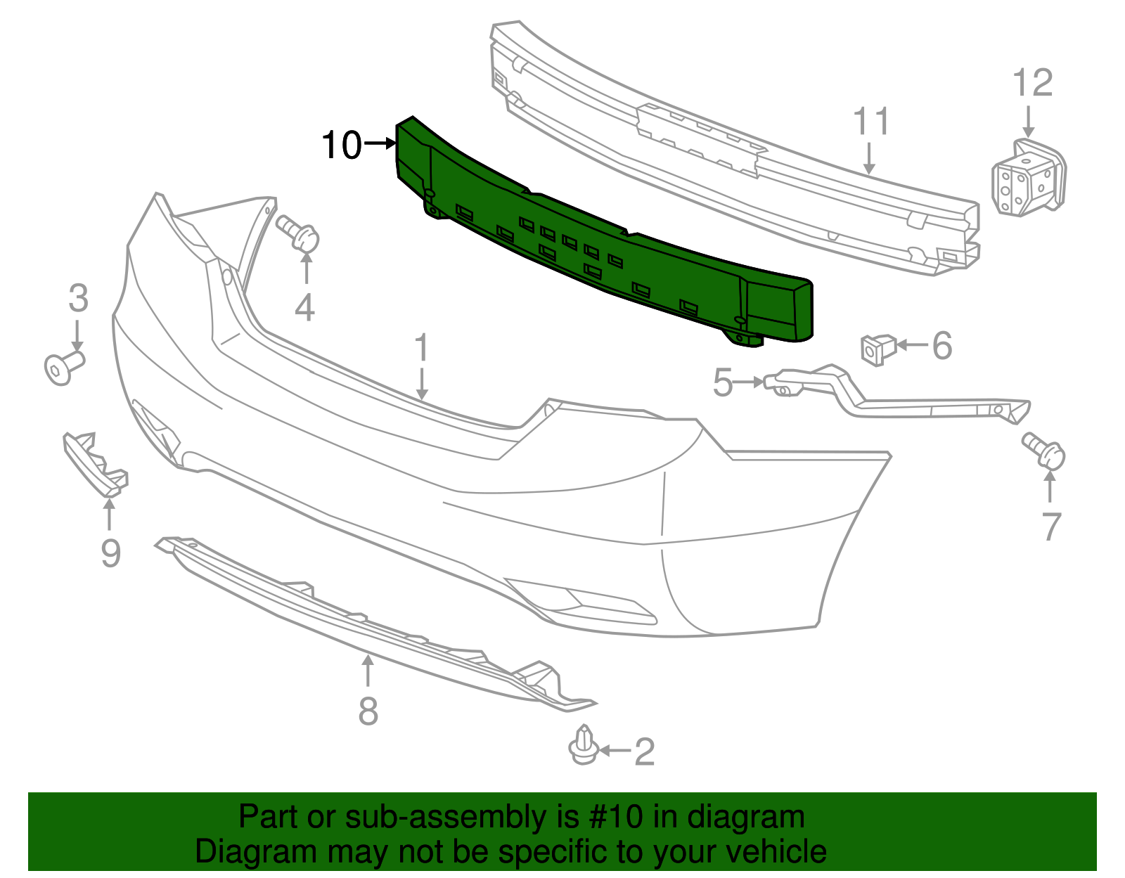 71570-TR3-A50 - 2013-2015 Honda Civic - Absorber Rear Bumper | Genuine ...