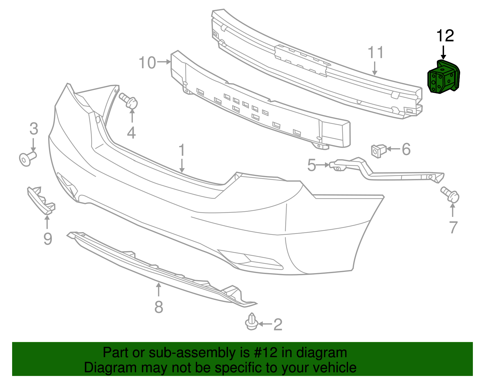 71585-TR0-A00ZZ - 2012-2015 Honda Civic - Extension L Rear Bumper ...