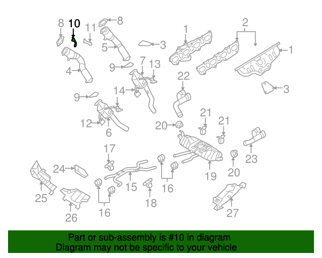 2008-2010 Porsche Cayenne Exhaust System Hanger Bracket 955-111-162-20 ...