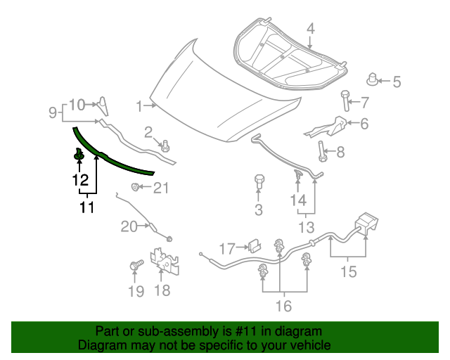 2007-2015 Mazda CX-9 Front Weather-Strip TD11-56-770A | RealMazdaParts.com