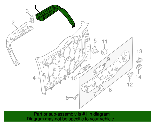 166-740-34-00-8N84 - Liftgate Trim 2012-2015 Mercedes-Benz ...