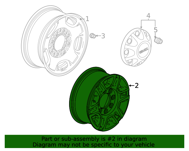 2020-2023 GM Wheel, Alloy 84742721 | TascaParts.com