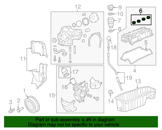 2012-2017 Mopar Valve Cover Seal 68166329AA | TascaParts.com