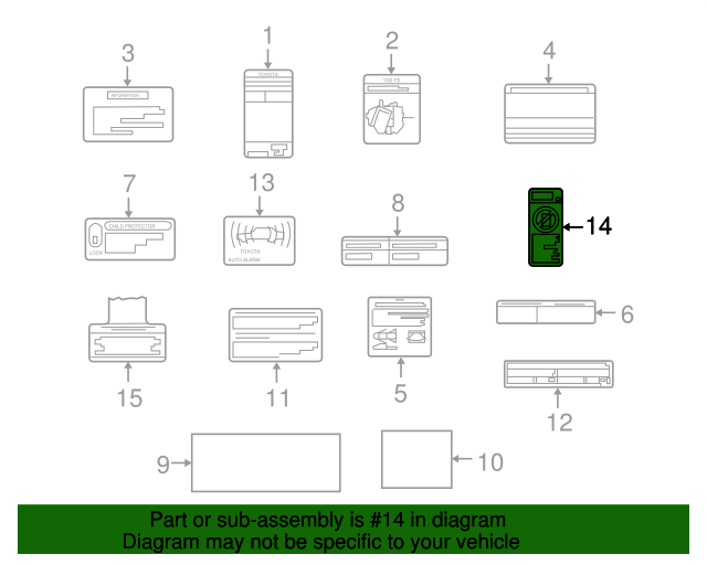 2003-2017 Toyota Air Bag Label 74596-02020 | Toyota Parts Center