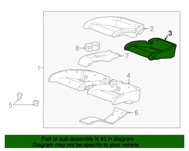 23374611 - Saffron Rear Driver Side Seat Cushion Cover 2016-2019 ...