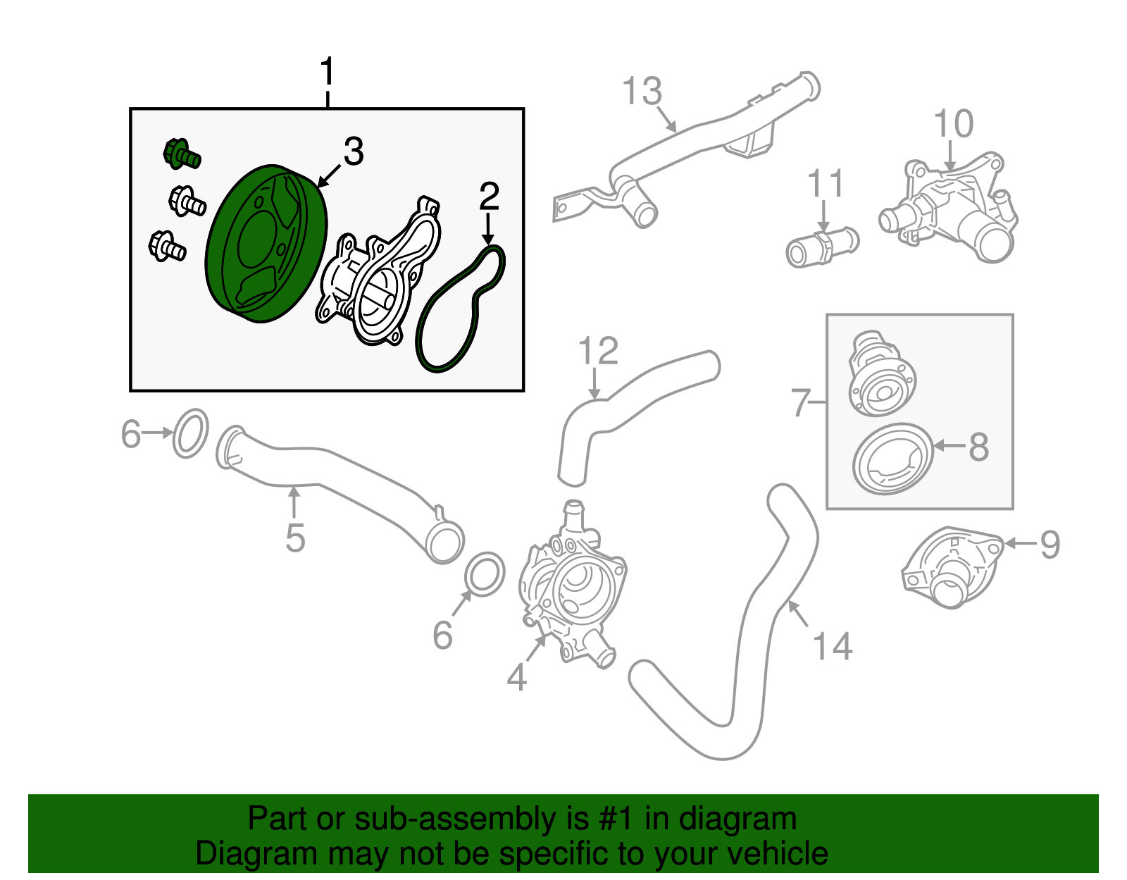 2012-2015 Honda Civic Water Pump 19200-RW0-003 | Honda Factory Parts