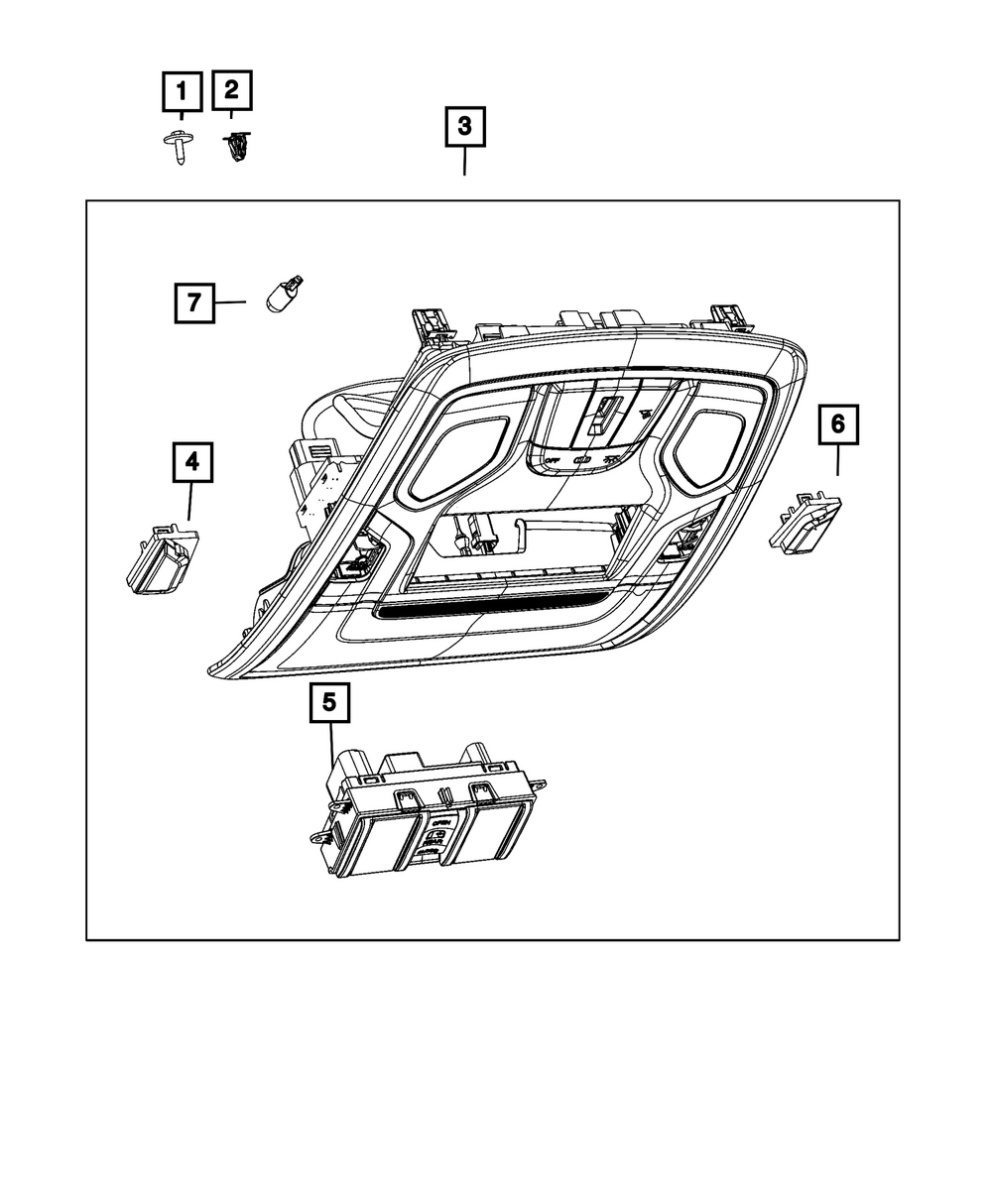 2025 Ram Overhead Console 7VB131X7AA | My Mopar Parts