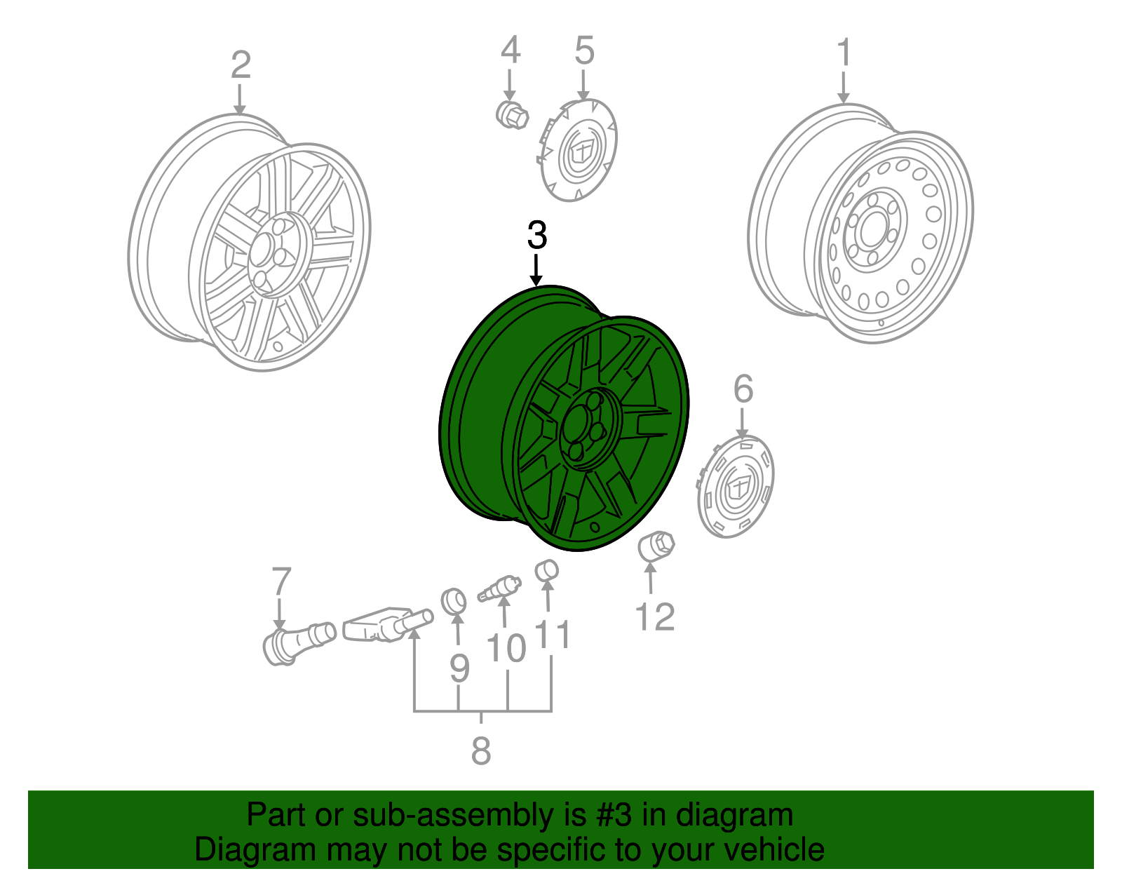 2012-2014 Cadillac 22x9-Inch 7-Spoke Wheel 22755314 GM | GMPartsDirect.com