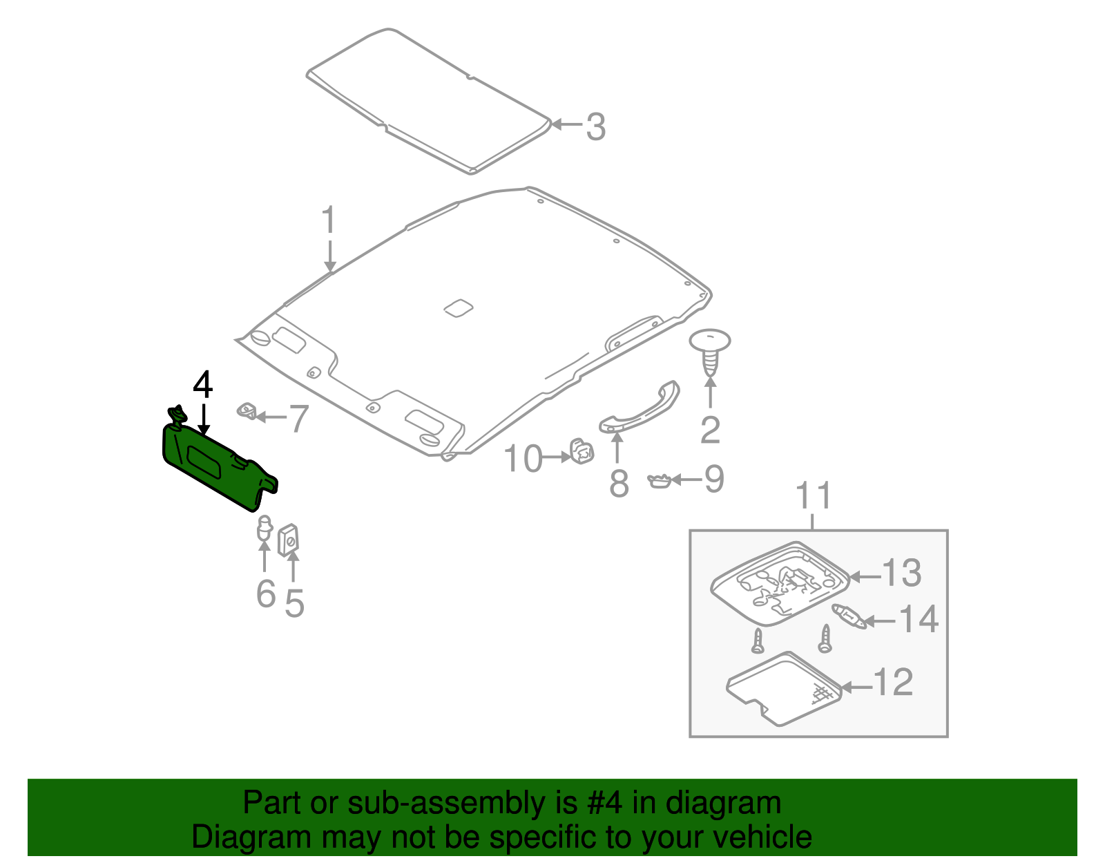 1998-1999 Mazda 626 Sun-Visor GD7H-69-320B-27 | MazdaParts.Online