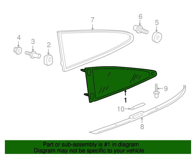 1999-2013 Porsche 911 Quarter Glass 997-543-111-15 | Sunset Porsche Parts