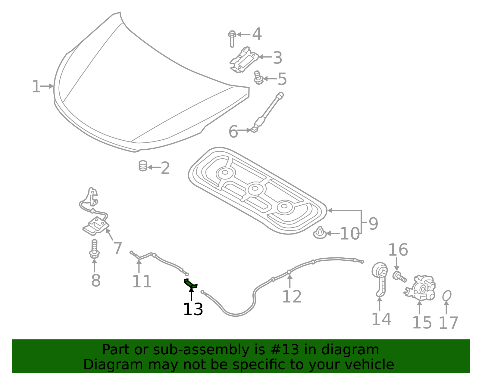 Hyundai - 64158-S1000 - Release Cable Bracket - 2019-2020 Hyundai Santa ...