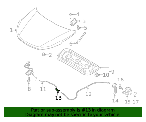 2020-2023 Hyundai Hood Release Cable Bracket 64158-J9000 ...