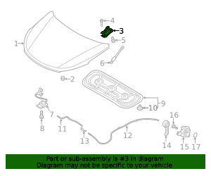 2019-2022 Hyundai Santa Fe Hood Hinge 66910-S1000 | QuirkParts