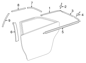 2015-2017 Toyota Camry Frame Molding 75766-06030 | Toyota Parts Center
