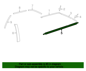 75740-06160 - Door Belt Molding 2015-2017 Toyota Camry ...
