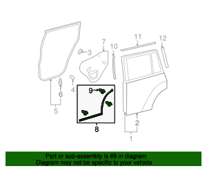 2008-2013 Toyota Highlander Lower Weather-Strip 67888-0E040 | Sparks Parts