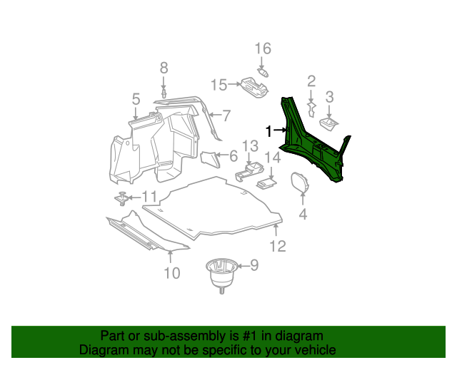 203-690-05-25-7C45 - Rear Body Trim 2001-2007 Mercedes-Benz | Mercedes ...
