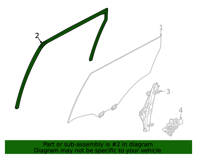 82330-6RA0A - Run Weather-Strip 2021-2022 Nissan Rogue | Nissan Parts ...
