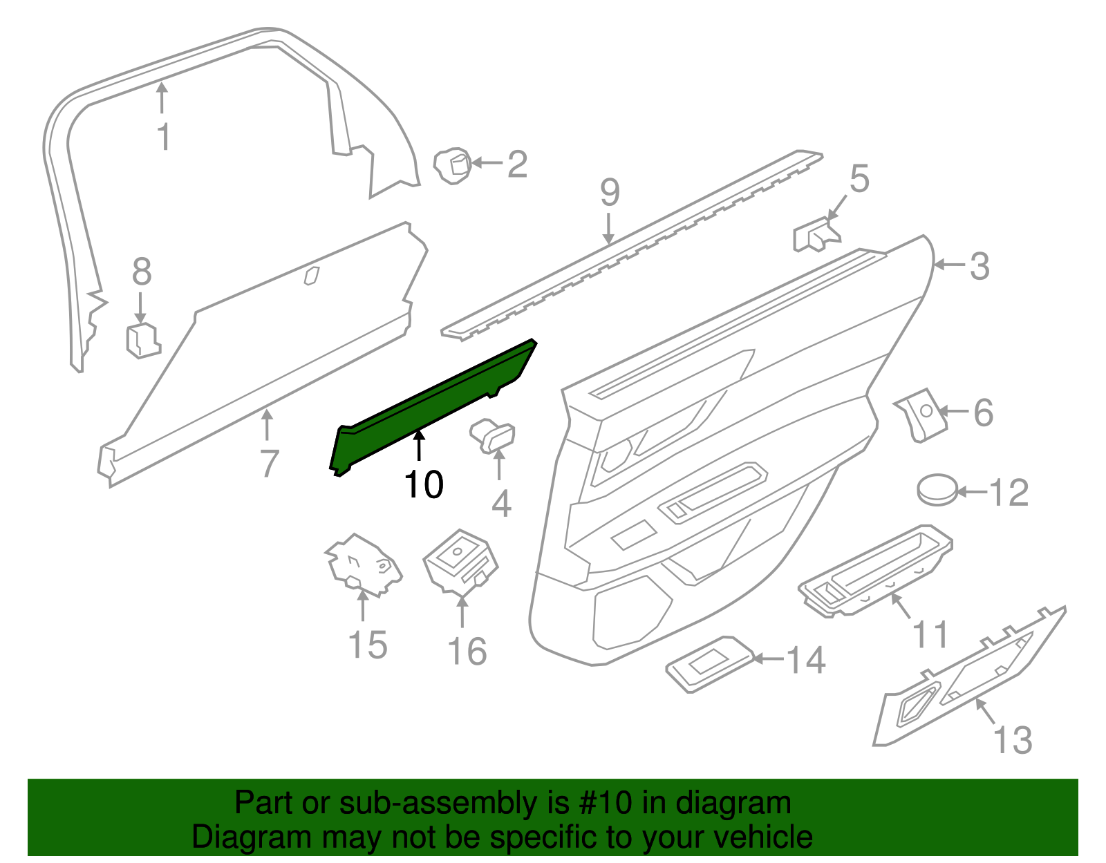 T2H25244 - Door Trim Molding 2016-2020 Jaguar XF | AutoNation Parts