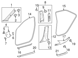 62217-24020 - Body A-Pillar Trim Panel Clip (Front) - 2018-2021 Toyota ...