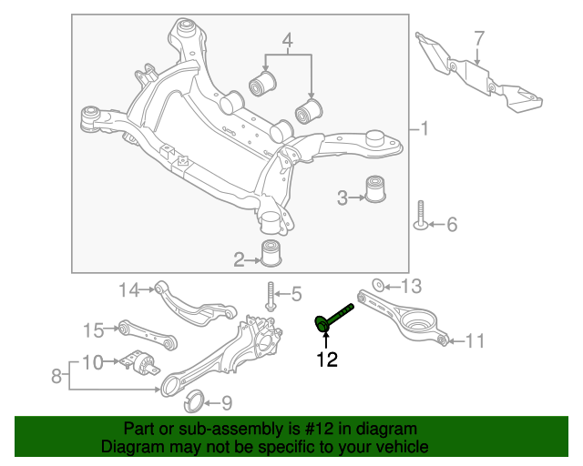 2006-2020 Volvo Lower Control Arm Adjust Bolt 30741284 | TascaParts.com