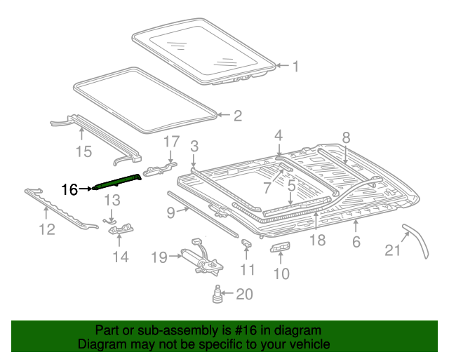 215-780-03-33 - Sunroof Guide Jaw 2000-2011 Mercedes-Benz ...