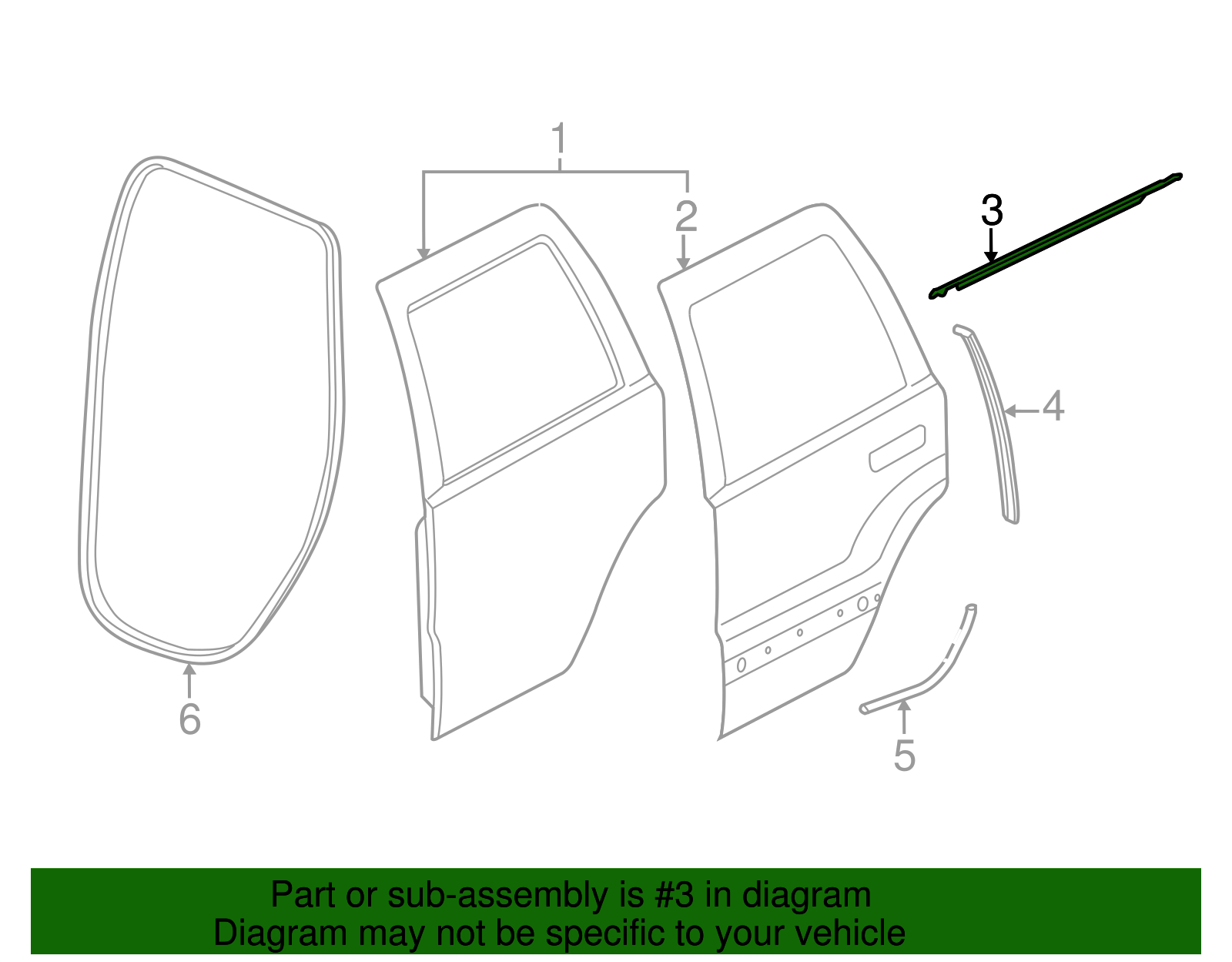 2011-2024 Dodge Durango Belt Molding 55399162AE | Mopar Parts Canada