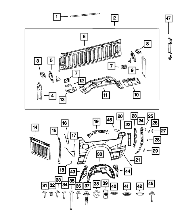 Mopar Wheelhouse Shield, Left 2019-2021 Ram 1500 68363102AB | Mopar ...