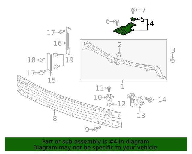 2022-2024 Buick Enclave Front Bumper Fascia Center Support 84427796 GM ...