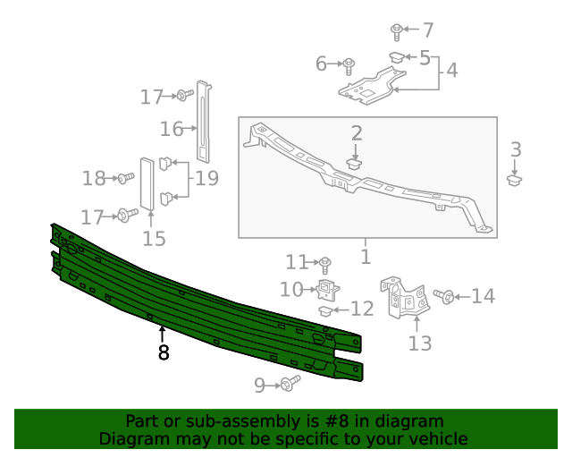 Genuine OEM Front Bumper Impact Bar Part# 84502908 Fits 2022 Buick ...