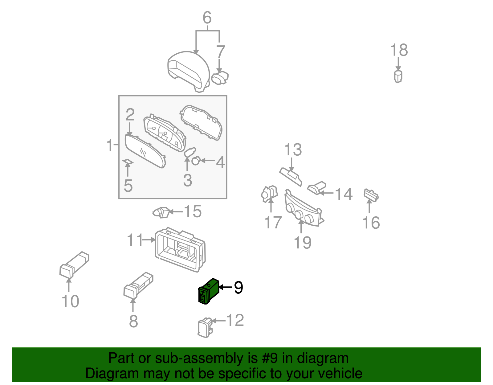 2009-2012 Hyundai Elantra Instrument Light Rheostat 94950-2L000-4W ...