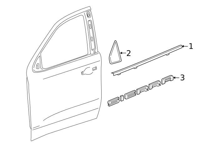 2019-2023 GM Front Driver Side Door Window Belt Reveal Molding 84900937 ...