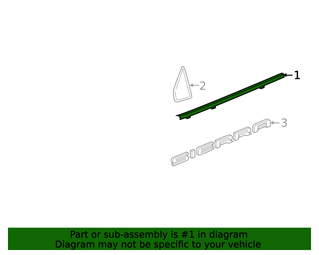 2019-2024 GM Front Driver Side Door Window Belt Reveal Molding 84900937 ...