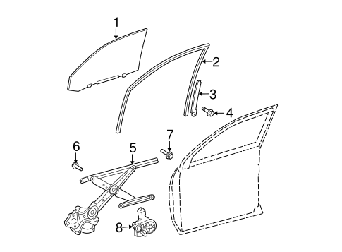 Glass - Front Door for 2008 Toyota Highlander | Toyota Parts Center
